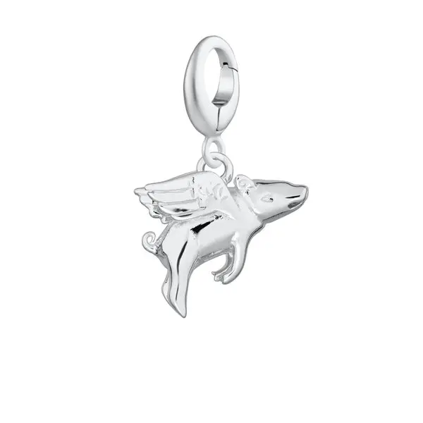 LILY CHARMED Sterling Flying Pig Charm - Silver