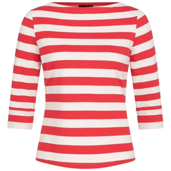 MARIANNA DÉRI White / Red Top With Boat Neckline Red Striped - White/red