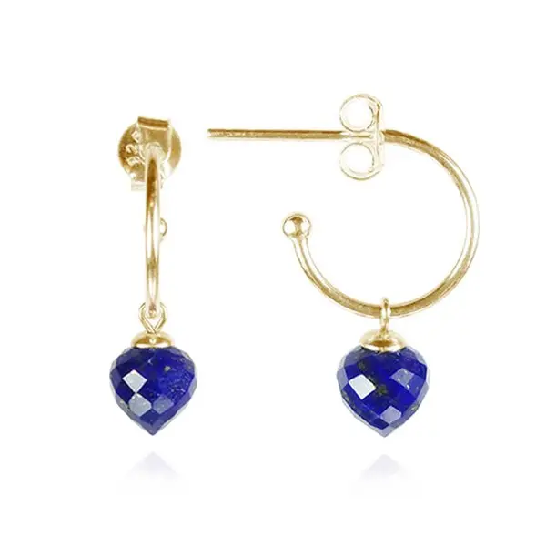 MOUNIR LONDON Small Lapis Lazuli Hoop Earrings - Blue