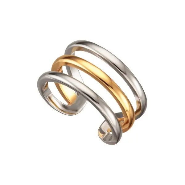 SCREAM PRETTY Silver / Gold Mixed Metal Triple Band Ring - Silver/gold