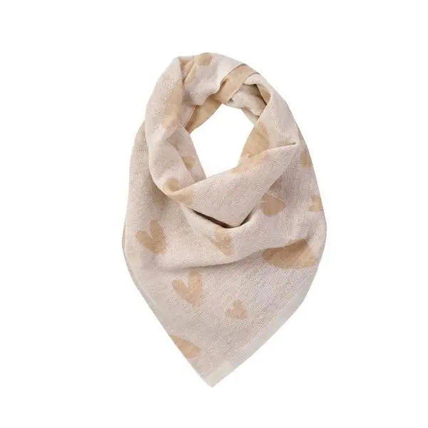 MOHAIR&ANGORA Mohair Foulard Hearts Ecru-beige - White