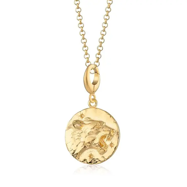 LILY CHARMED Plated Leo Zodiac Charm Necklace Star Sign Necklace - Gold