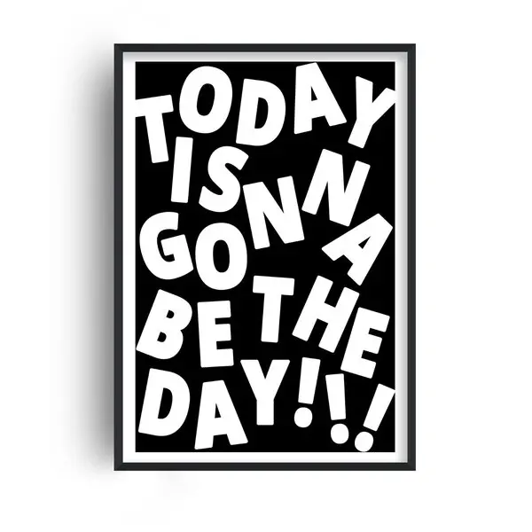 FANCLUB Wonderwall Retro Music Typography Giclée Art Print A2 - Black