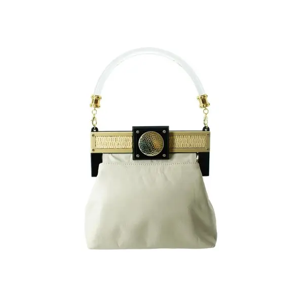 GISSA BICALHO Neutrals / Handmade Acrylic Bag Dune - Gold