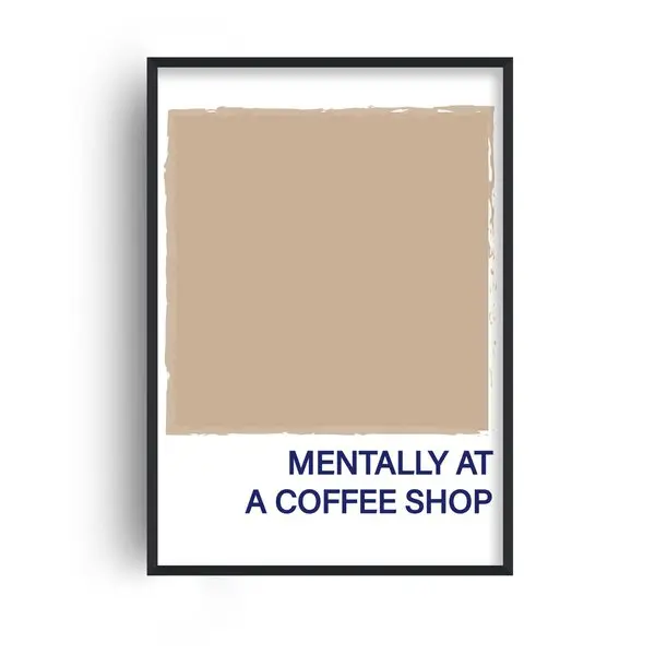FANCLUB Tally At A Coffee Shop Giclée Kitchen Art Print A2 - Brown