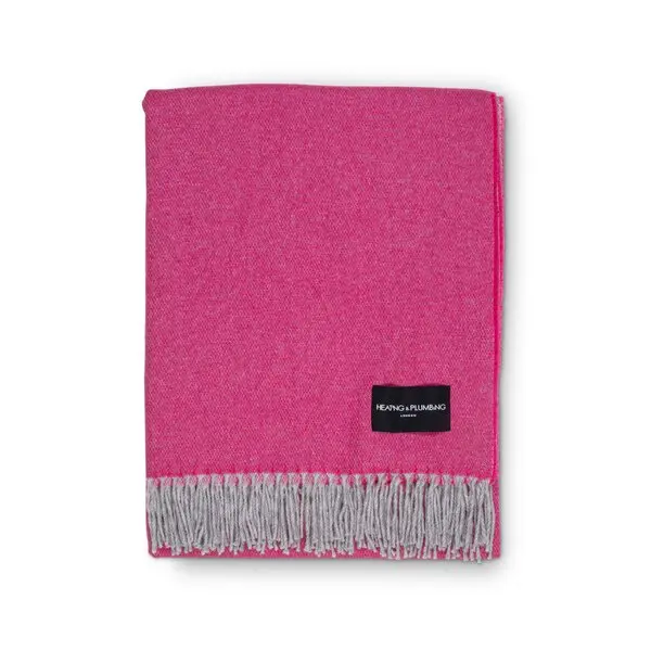 HEATING & PLUMBING LONDON Love Stories 100% Cashmere Blanket Cerise - Pink