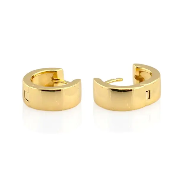 Kris Nations Wide Hinged Huggie Hoop Earrings Vermeil - Gold