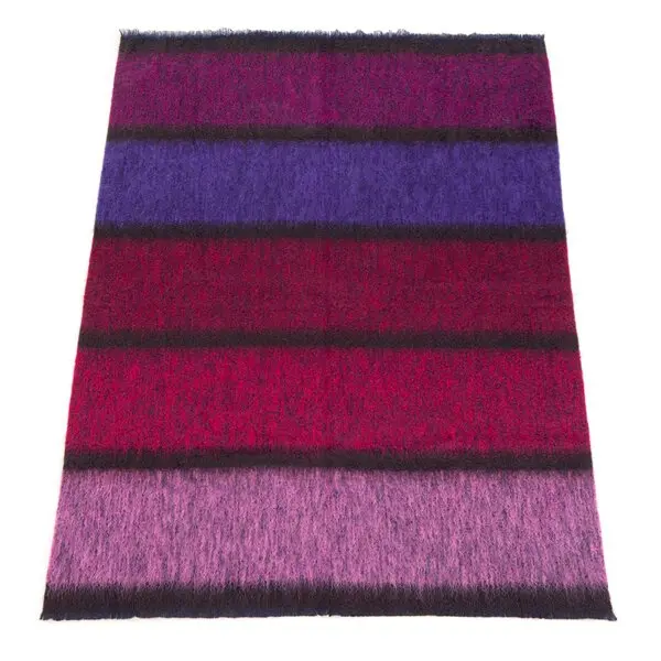 ELISKÁ Large Mohair Prism Throw In Rossetti