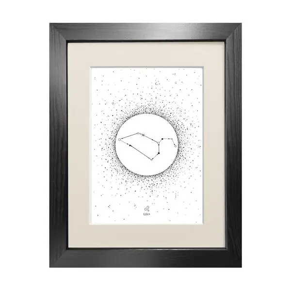 EMILY CARTER Leo Star Sign' Fine Art Print A4 - Black
