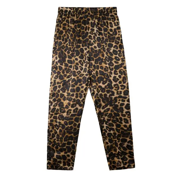 BEL CASHMERE Mara Silk Pants In Leopard Print - Black