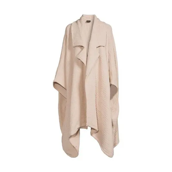Saachi Comfy Oversized Waffle Knit Collared Whisper Jacket - Pink