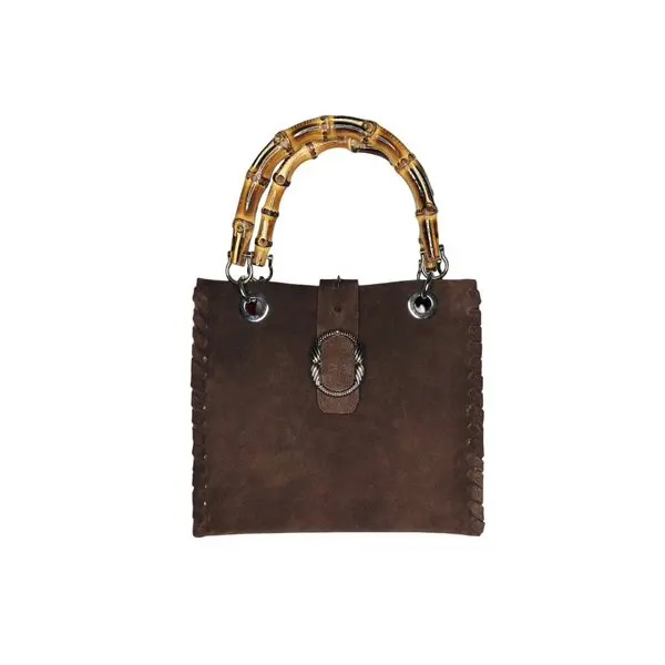 RUJ HERITAGE Bamboo Bag Suede Cioccolato - Brown