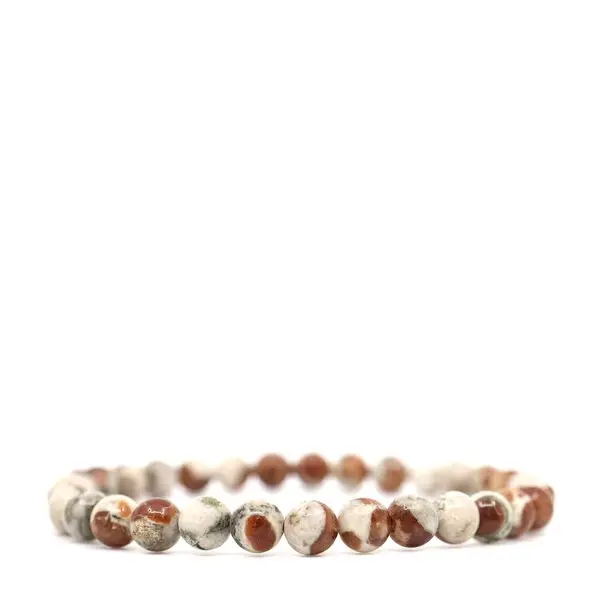 Shar Oke Neutrals / Garnet & Wollastonite Bracelet - Orange