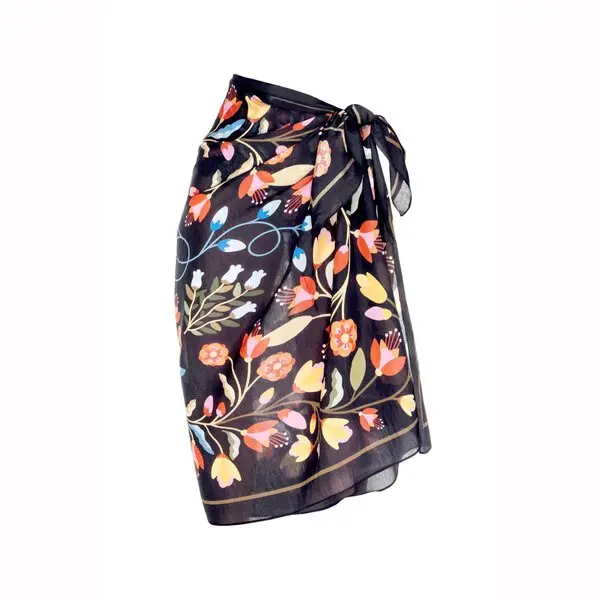 JESSIE ZHAO NEW YORK Beach Sarong Wrap Night Imagination - Black