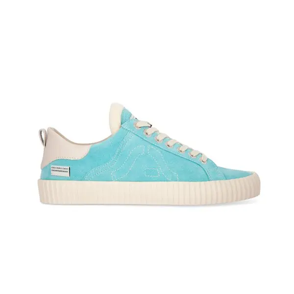 SPRINGA | UNIQUE VULCANIZED SNEAKERS ITALIAN HANDMADE Wavy Suede Turquoise Sneakers