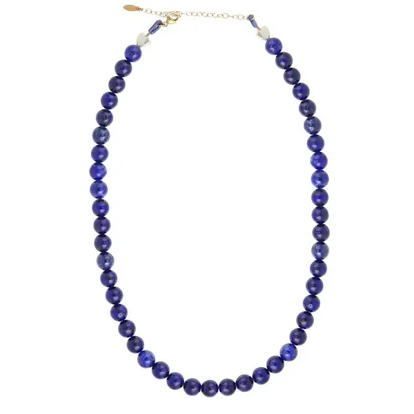 Kris Nations Lapis Baller Gemstone Beaded Necklace - Blue