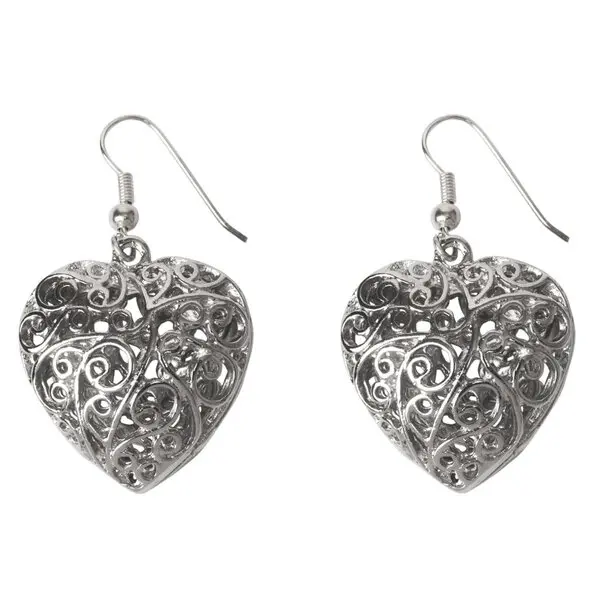 CARAMEL VINTAGE JEWELLERY Vintage Plated Secret Love Earrings - Silver