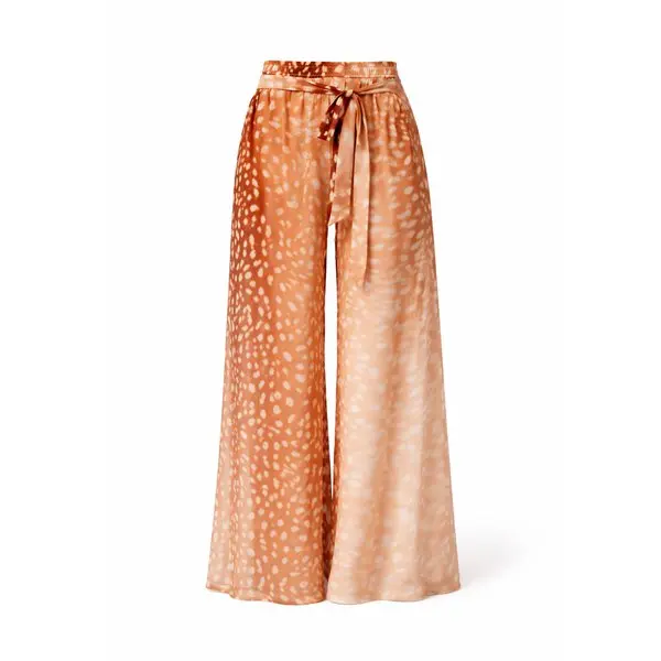 CHIARELLA Fanny Tulle Palazzo Trousers- Bambi Deer Print - Orange