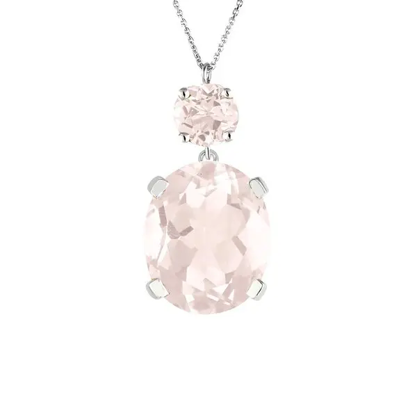 AUGUSTINE JEWELS Rose Quartz Drop Necklace - Pink