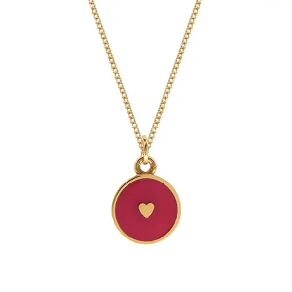LIME TREE DESIGN Small Heart Gold Vermeil - Red