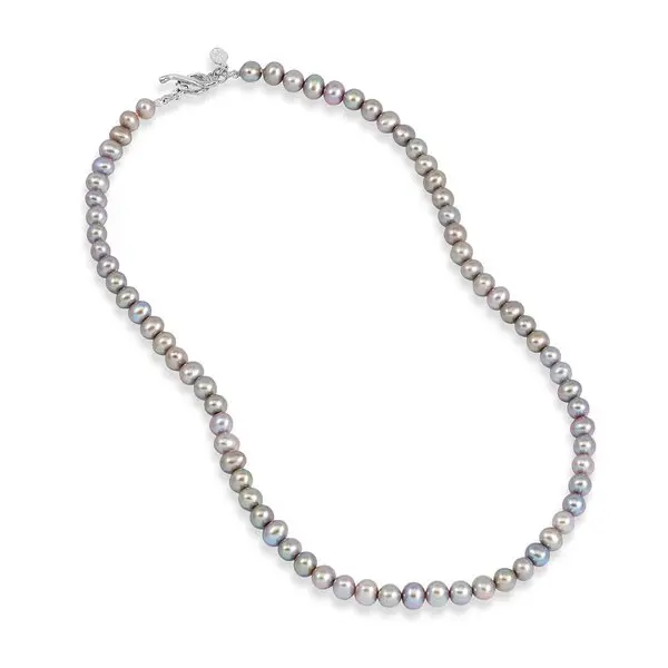 DOWER & HALL Dove Freshwater Pearl Necklace - Grey