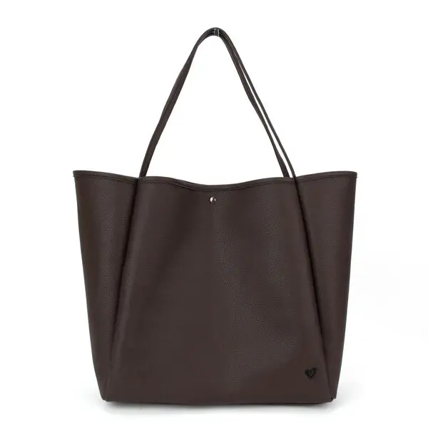 PRENELOVE Keele Oversized Vegan Leather Tote Espresso
