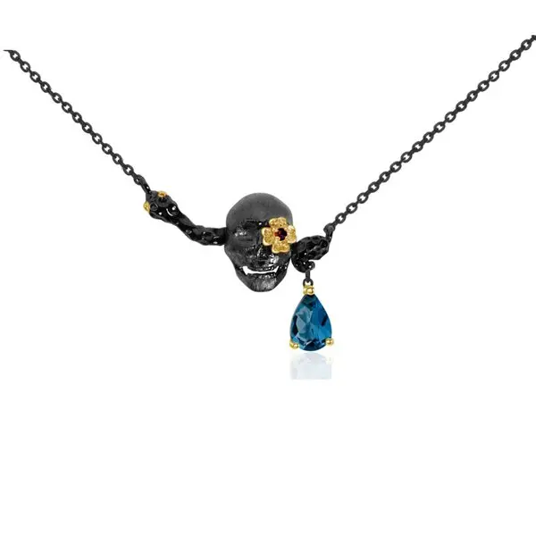 JANUS EDINBURGH Muerto Skull Necklace - Black