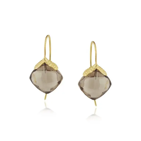 MOUNIR LONDON Smoky Quartz Diya Earrings - Brown