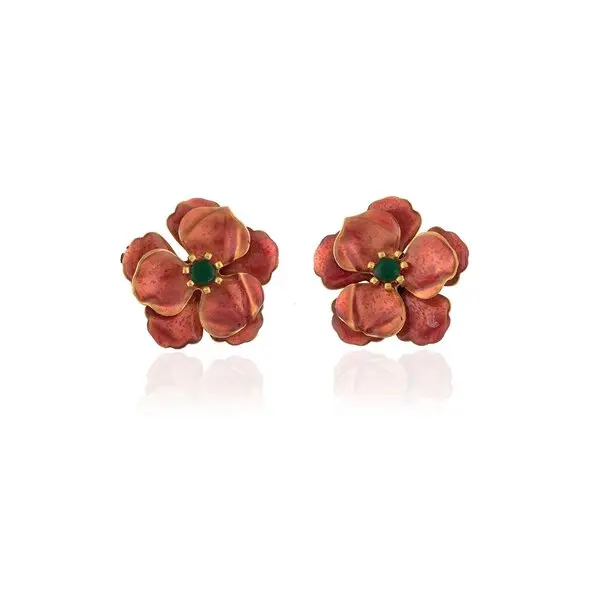 MILOU JEWELRY Sugar Viola Flower Earrings - Pink
