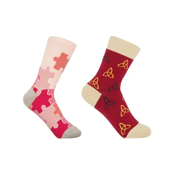 PEPER HAROW - MADE IN ENGLAND Jigsaw Pink & Tri Socks Bundle - Red
