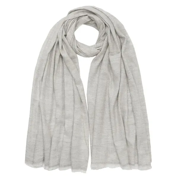 ANTRA DESIGNS Grey / Silver The Herringbone Stripe Silver Grey And Ivory - Grey/silver