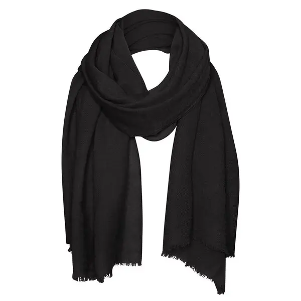 ALIE STREET LONDON Aurielle Silk Wool Scarf - Black