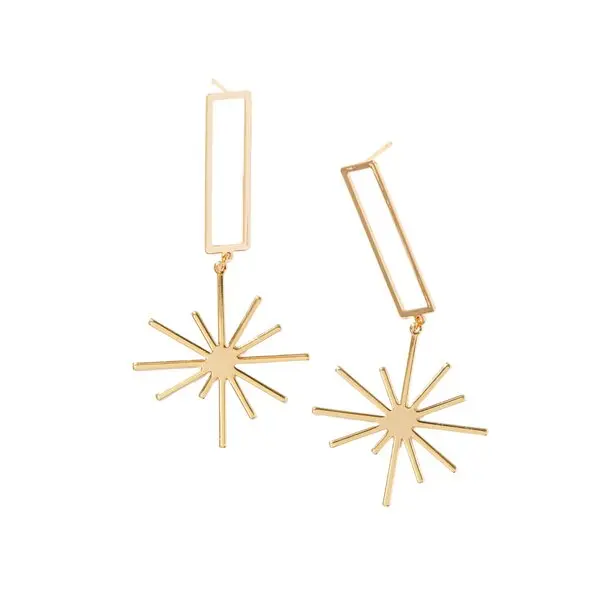 SAHARAS ESSENTIALS Plated Star Statet Drop Earrings - Gold
