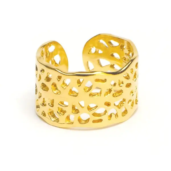 LEXI JEWELRY Sea Fan Organic Ring Adjustable & Reversible - Gold