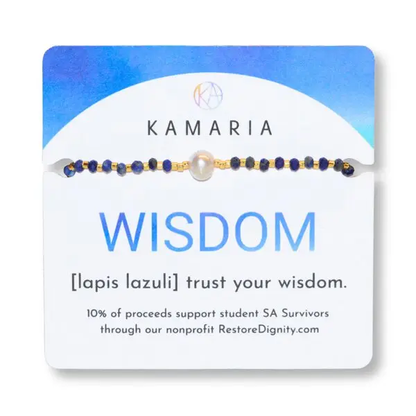 KAMARIA Lumira Mini Pearl & Gemstone Adjustable Bracelet With Miyuki Beads Lapis - Blue