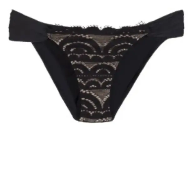 PQ SWIM Midnight Lace Fanned Bottom Full - Black