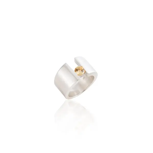 ARIANOTTE Petrichor| Recycled Sterling Silver Ethical Ring With Citrine - Yellow