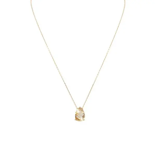 SALLY SKOUFIS Pure Droplet Necklace With Rutile In 18k Vermeil - Gold