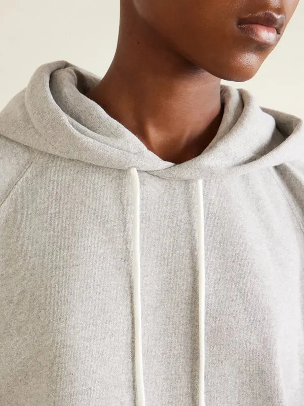 JIL SANDER Cropped Cotton-jersey Hoodie