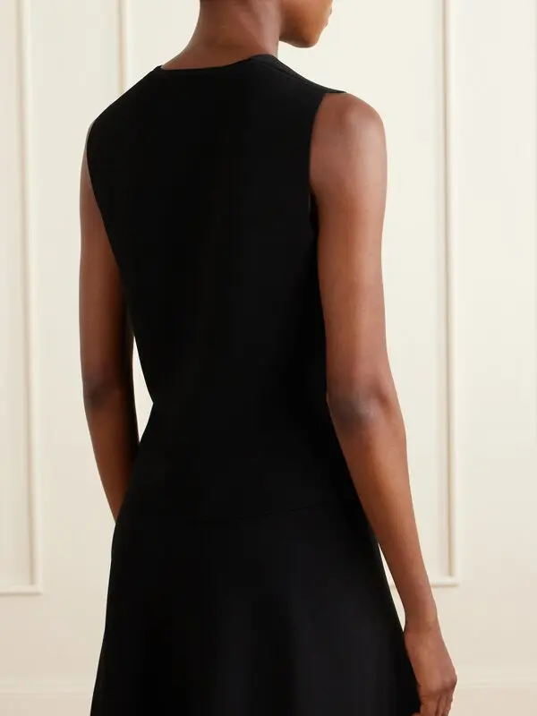 Max Mara Gola Grain De Poudre Vest - Black