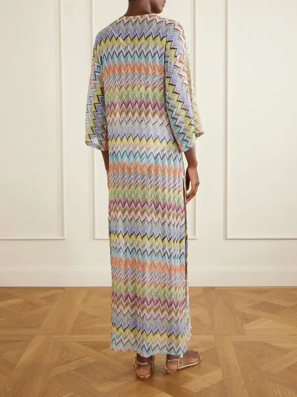 Missoni Striped Metallic Crochet-knit Maxi Cover-up
