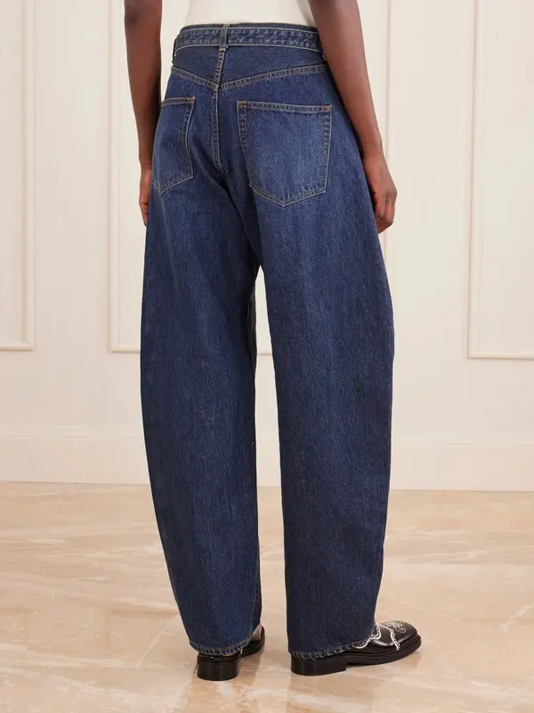 Sacai Belted High-rise Wide-leg Jeans