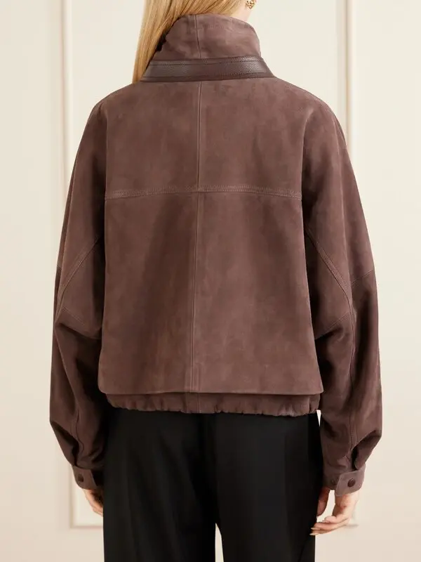 Loewe Anagram-embroidered Suede Jacket