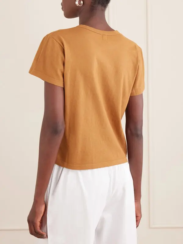 LESET The Margo Cotton-jersey T-shirt - Brown