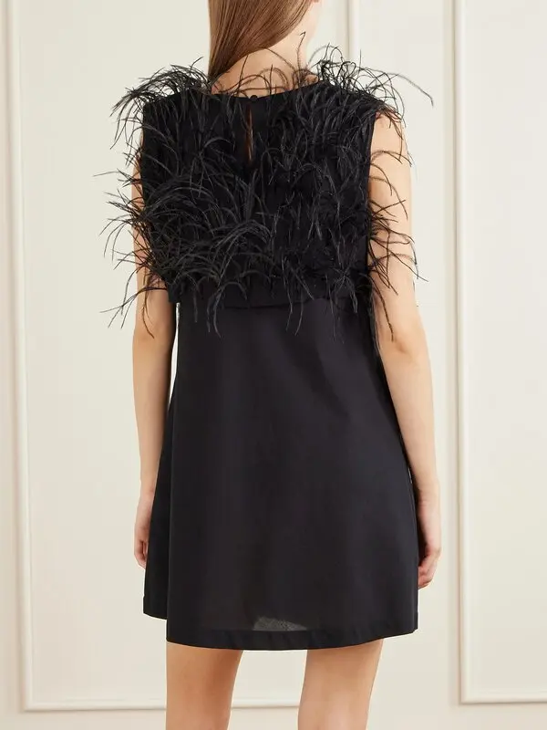 Sharon Wauchob Feather-trimmed Silk Tank
