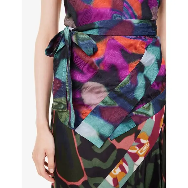 Dries Van Noten Cussia Graphic-pattern Crepe Top