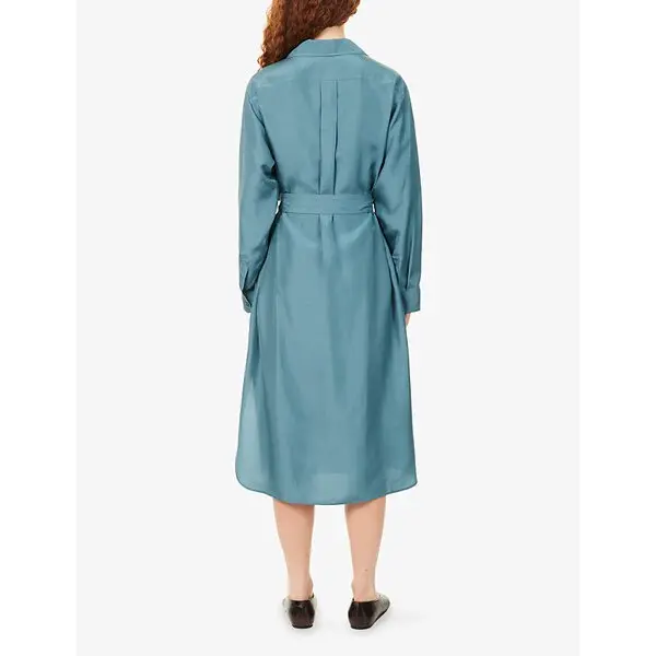 Max Mara Edile Silk Midi Shirt Dress
