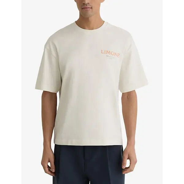 REISS Calvino Graphic-print Relaxed-fit Cotton T-shirt