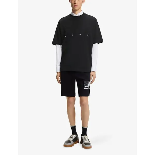 Hugo Brand-print Oversized-fit Cotton-jersey T-shirt