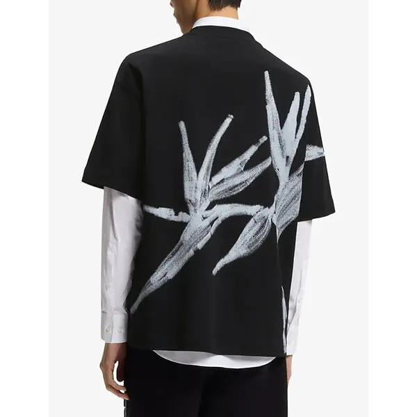 Hugo Brand-print Oversized-fit Cotton-jersey T-shirt